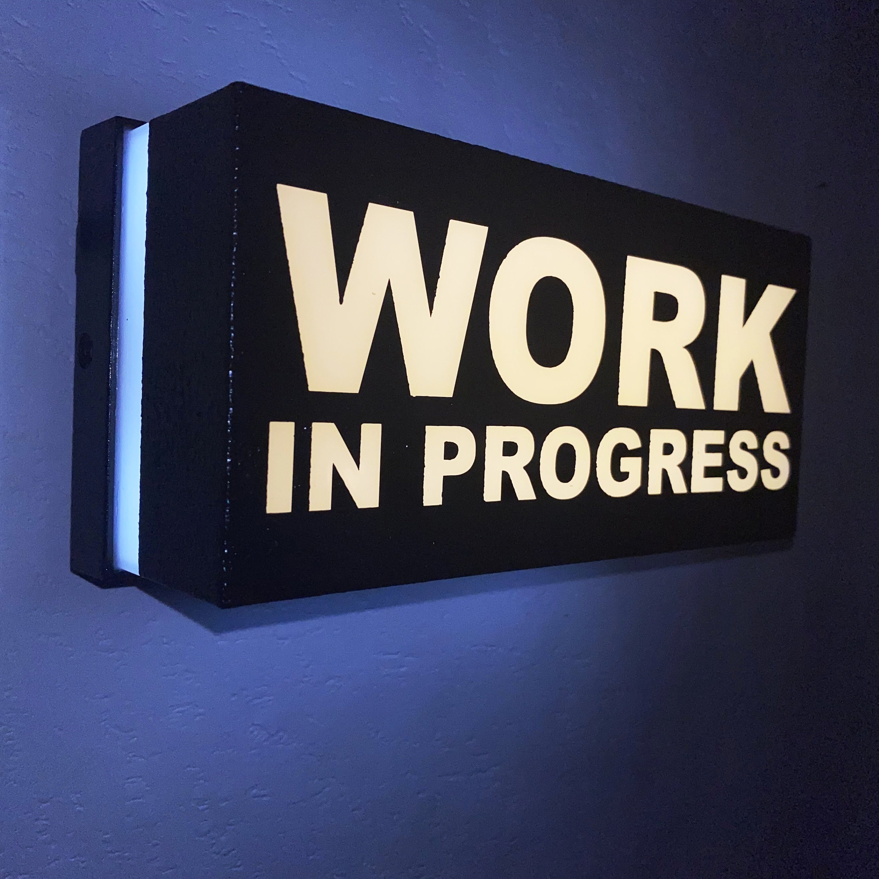 WORK IN PROGRESS Sign Led Wall Light Mood Lamp Lighting Wall Light ...
