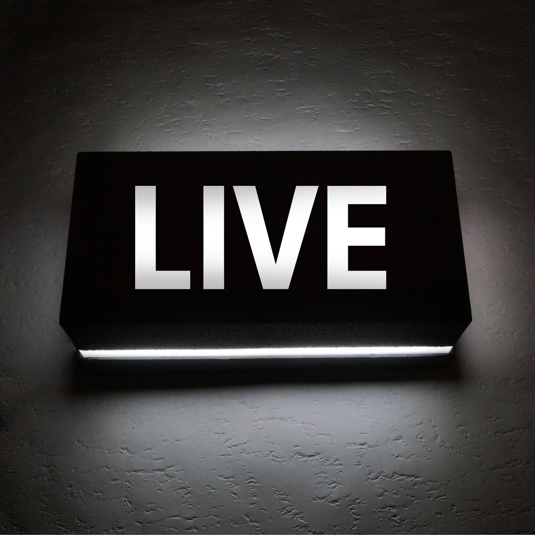 LIVE Sign Broadcasting Radio Networks Streaming Recording Night Light ...