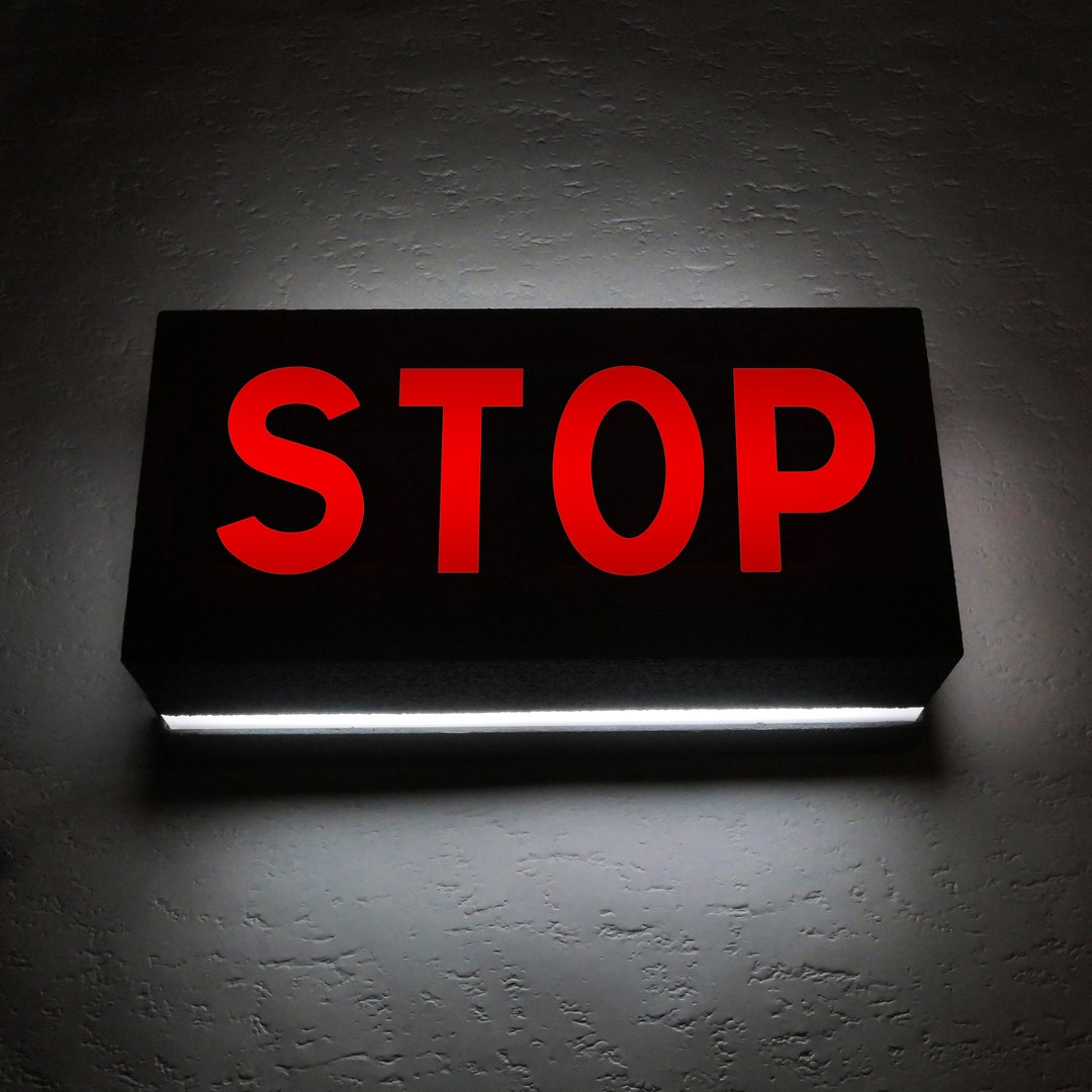 STOP Sign Led Wall Light Mood Lamp Lighting - Luminous Sign - Etsy