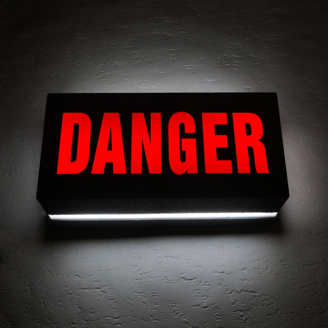DANGER Sign Led Wall Light Mood Lamp Mood Lighting - Illuminated Sign ...