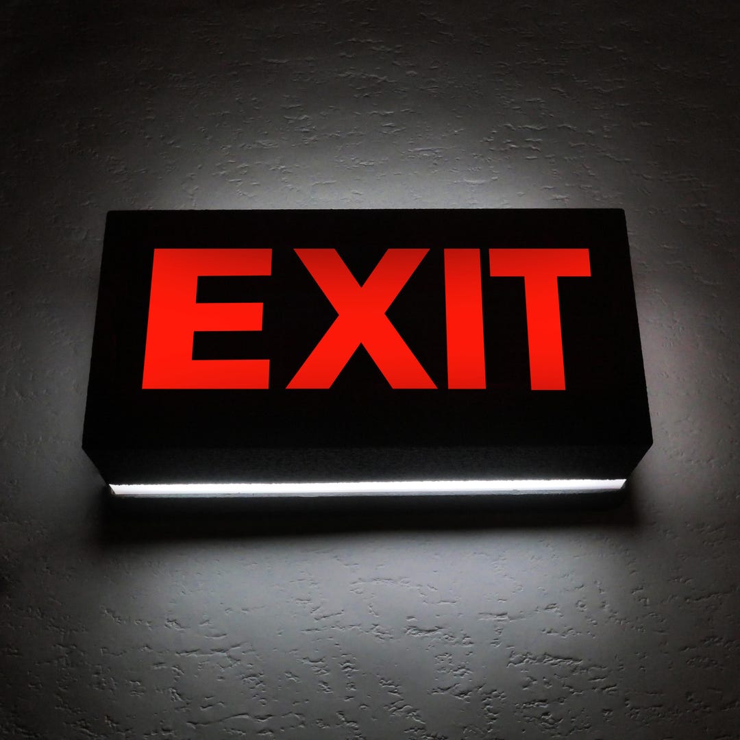 EXIT Sign LED Night Light, Mood Lighting - Illuminated Sign - Etsy