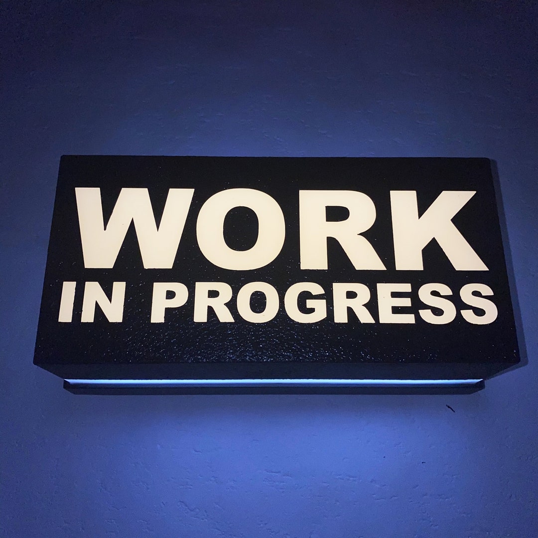 WORK IN PROGRESS Sign Led Wall Light Mood Lamp Lighting Wall Light ...