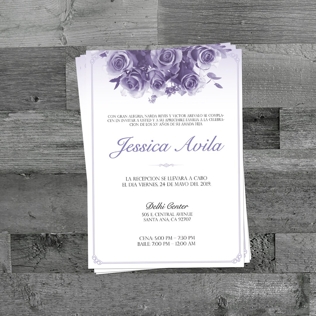 Quinceanera Party Invitations DIY Quince Invitations Custom Formal ...