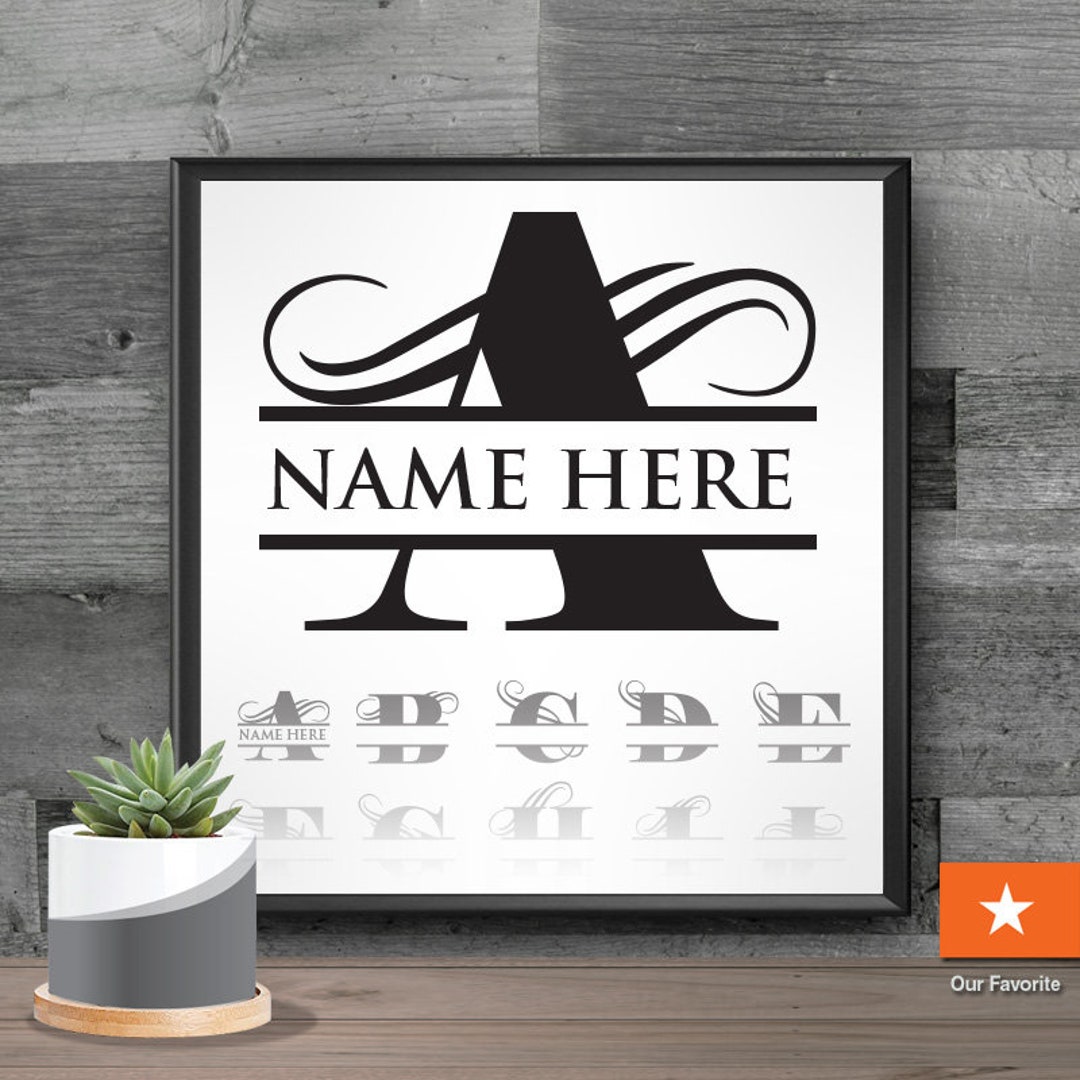 Split Letter SVG Font Cricut Maker Font Full Alphabet SVG Monogram Font ...