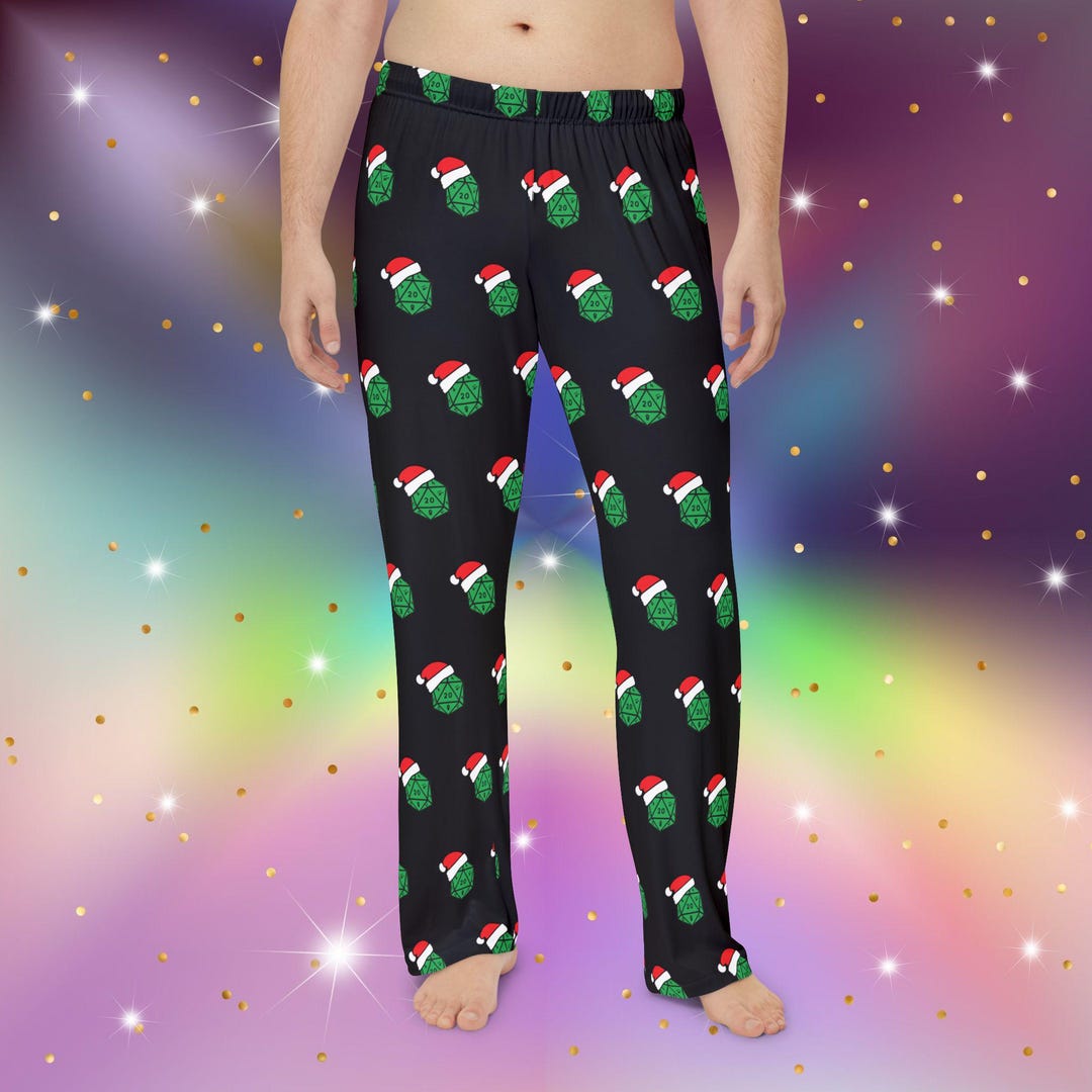 D20 Dice Pajama Pants, Christmas Pajamas for Men, Gifts for Players ...
