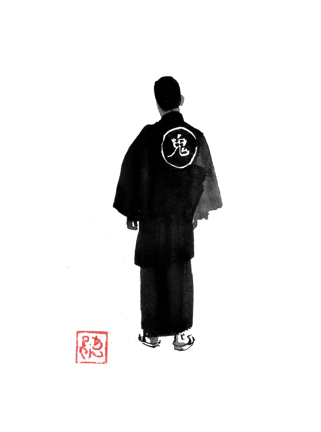 Yakuza's Back Original Sumi-e Painting – Japanese Ink Art by Pechane ...