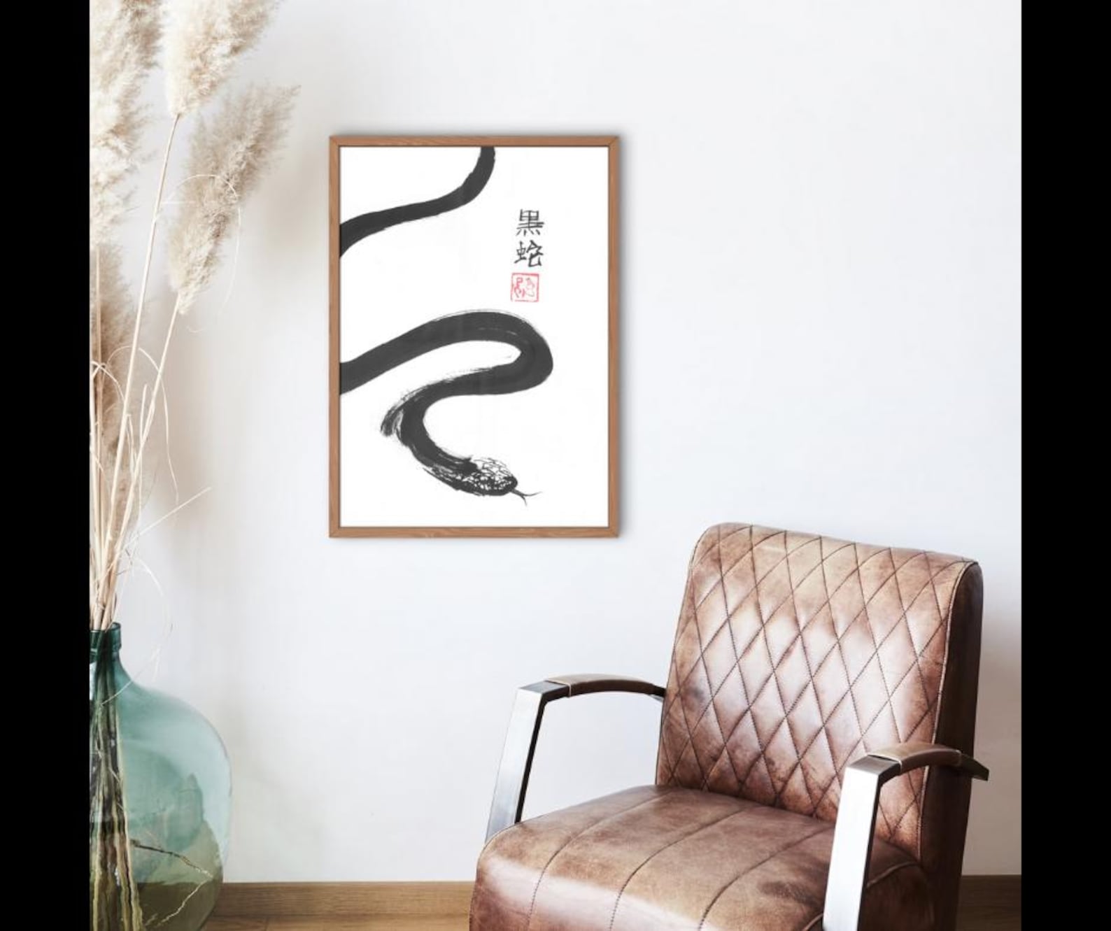 Black Snake | Original Sumi-e Painting – Japanese Ink Art by Pechane ...
