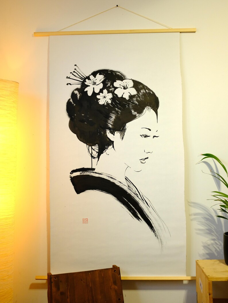 Daydreaming | Original Sumi-e Painting – Japanese Ink Art by Pechane ...