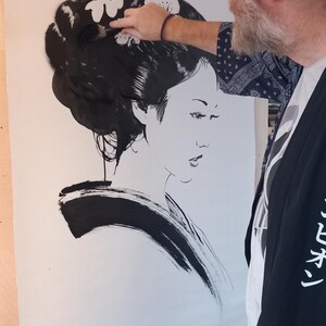Daydreaming | Original Sumi-e Painting – Japanese Ink Art by Pechane ...