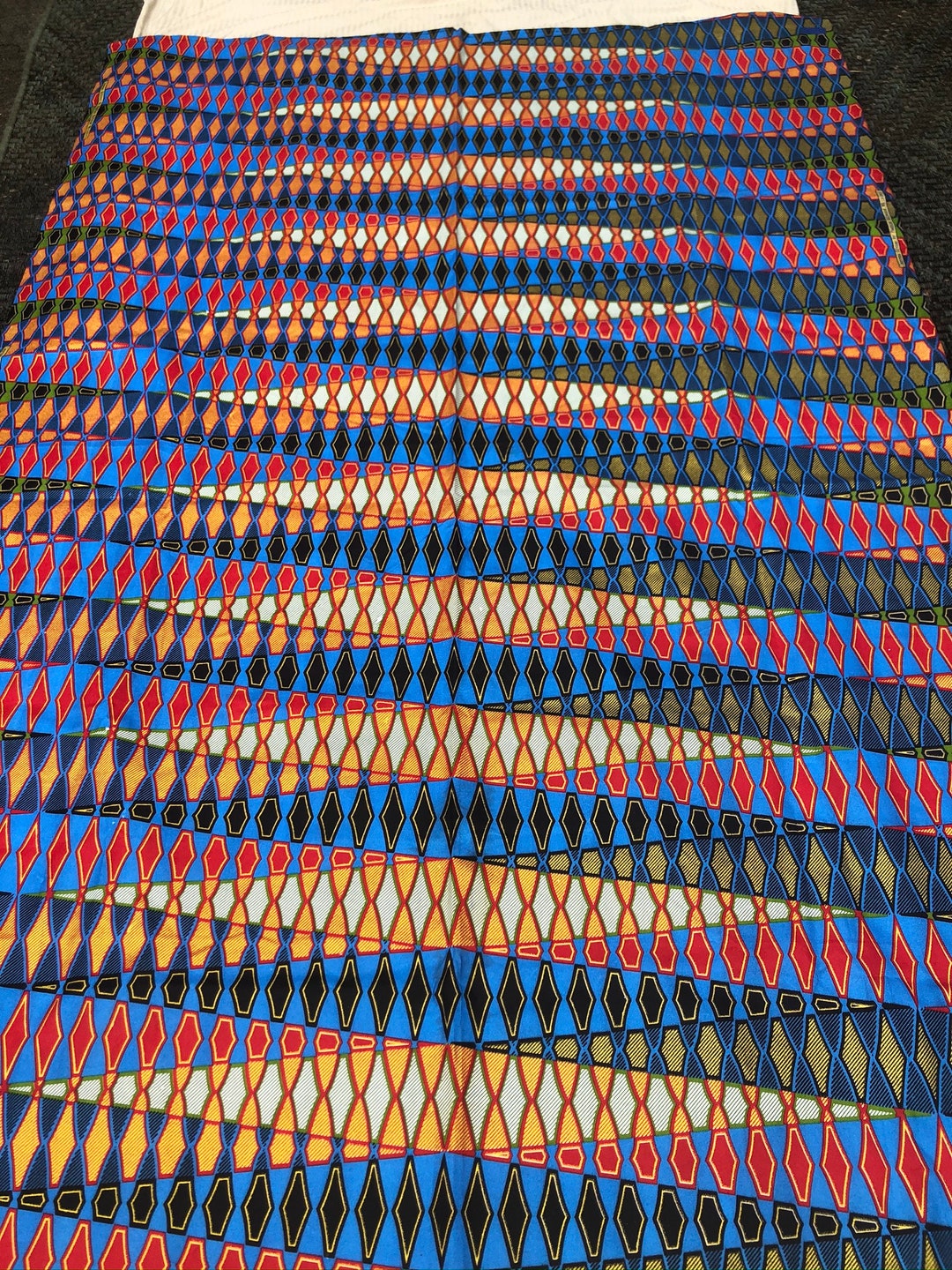 Chitenge Material African Fabric Geometric Blue Gold Black Red Royal - Etsy