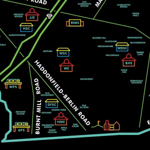 Cherry Hill NJ Map – Matte – Unframed - Etsy