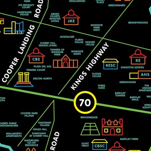 Cherry Hill NJ Map – Matte – Unframed - Etsy