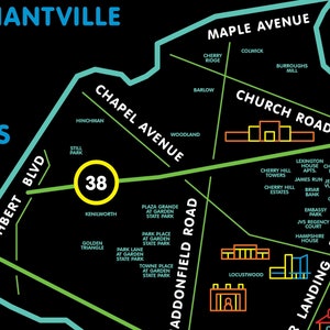 Cherry Hill NJ Map – Matte – Unframed - Etsy