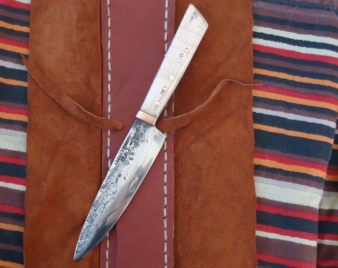 Seasonal Sale Hand-forged Blue Paper Steel Knife Burl Rock - Etsy