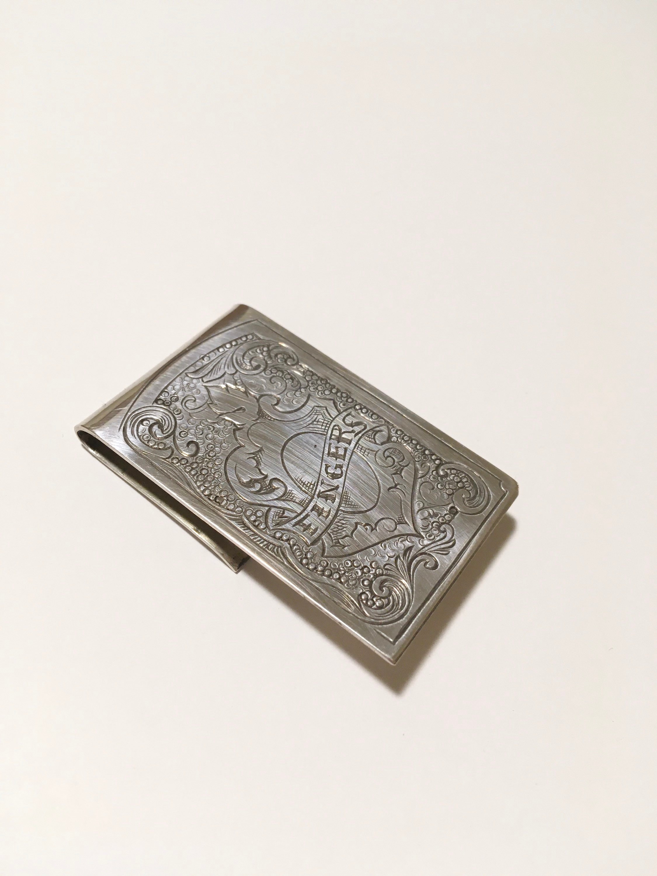 Sterling Silver Money Clip, Hand-engraved Custom Word or Name, Unique ...