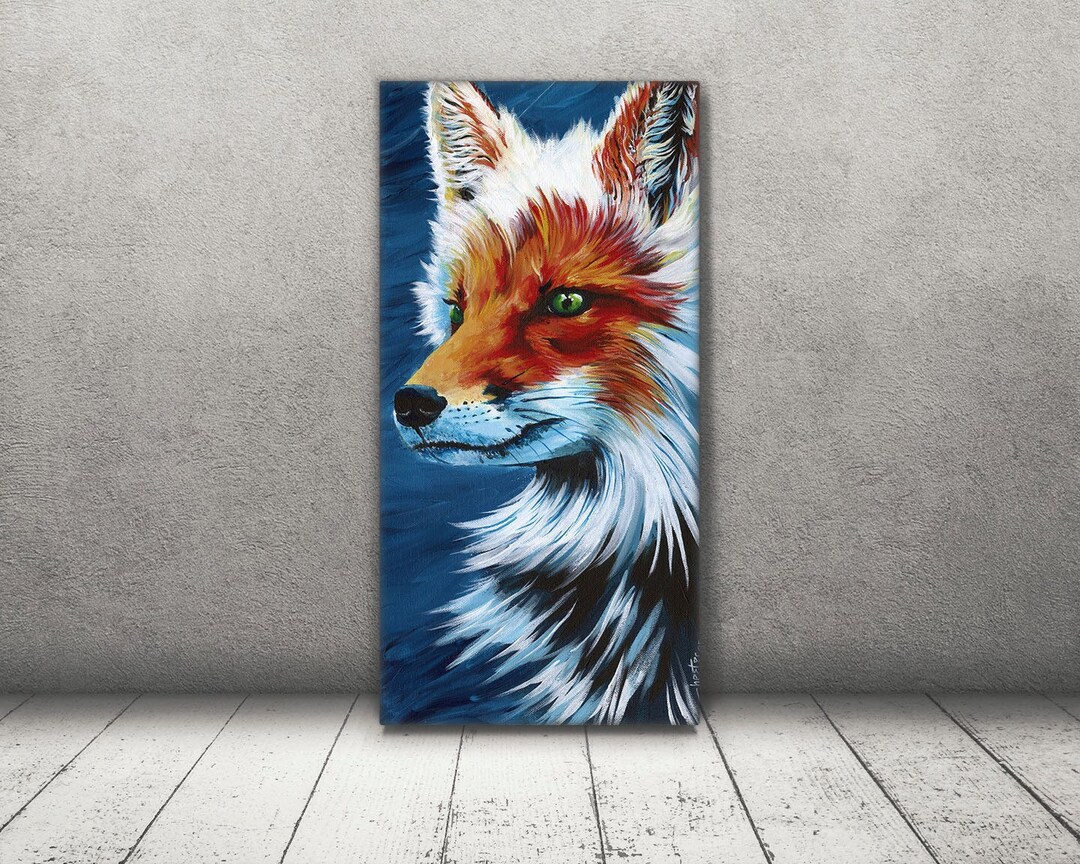 Fox print - Fox Canvas - Fox art - Fox painting - Fox wall art - Fox ...
