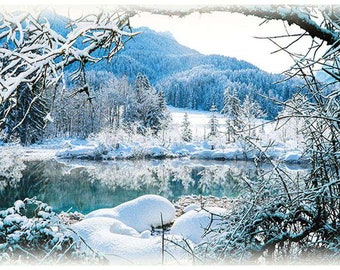 Winter Scene Fabric - Etsy