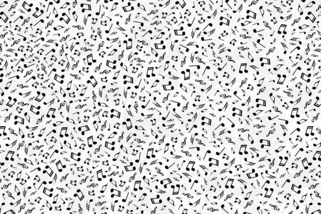 Music Notes Fabric / Black and White Music Notes by Stof Black Notes on ...