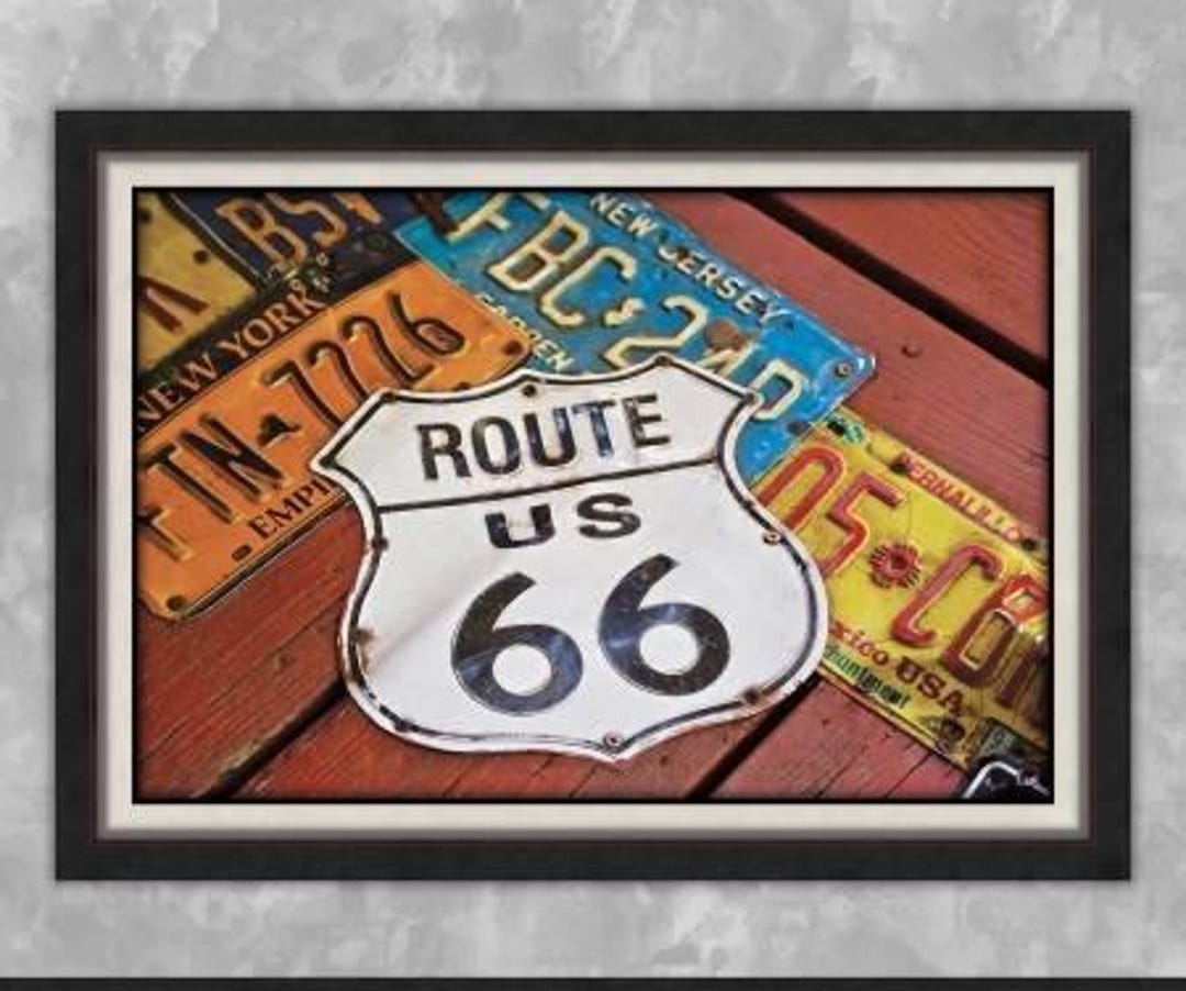 Weathered Route 66 Sign Panel by PB Textiles 36" Panel Nostalgic ...