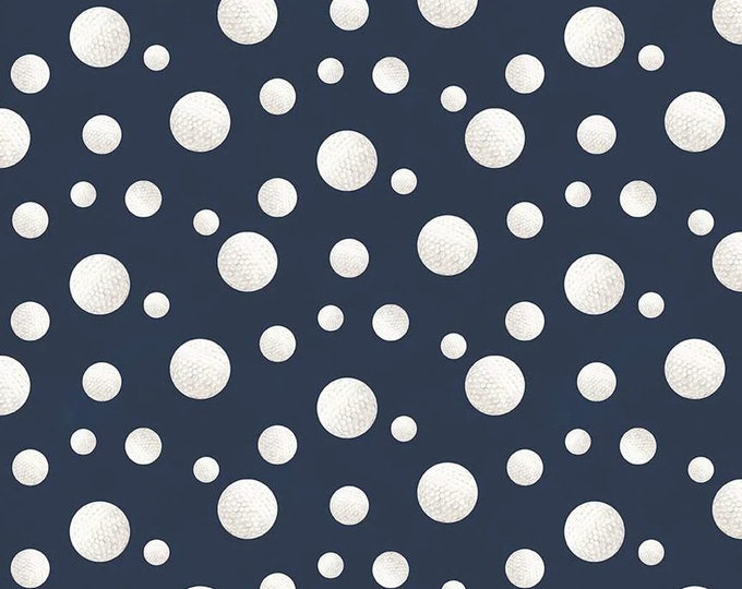 Golf Fabric / Golf Balls on Blue Fabric / Golf Days Fabric Collection ...