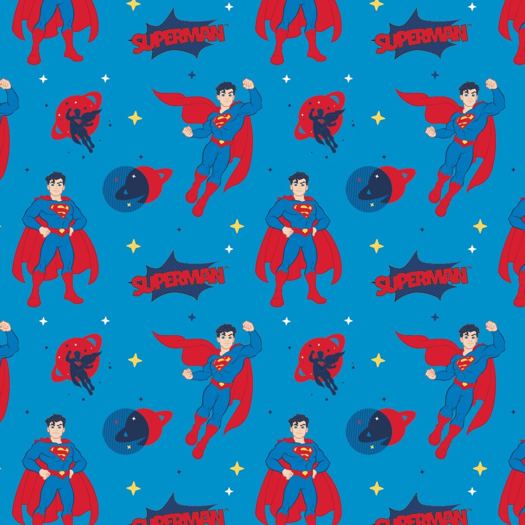 Justice League Superman Fabric by the Yard / Young DC Collection by ...