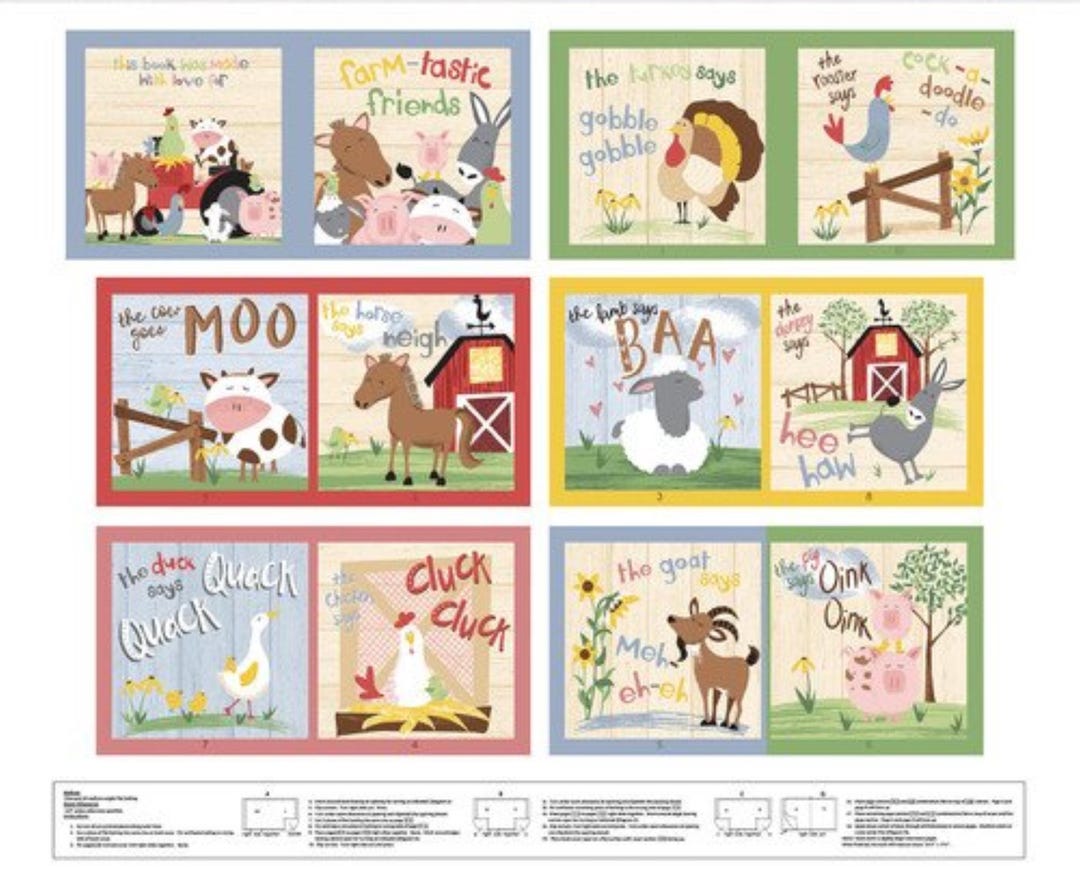 Farm-tastic Friends Farm Animal Cloth Book Panel / Soft Cloth Book by ...