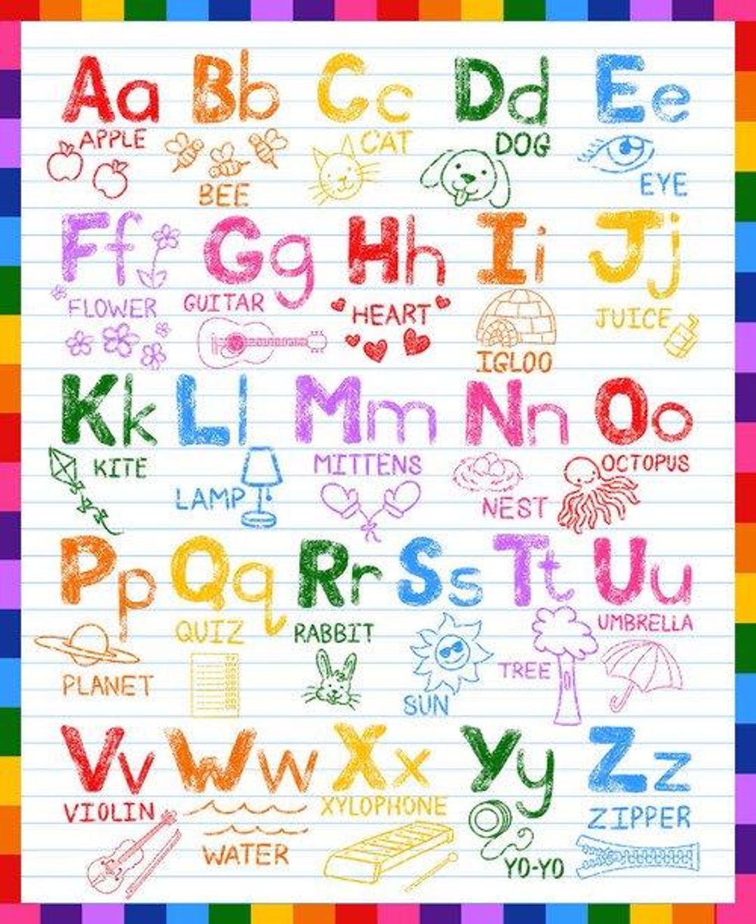 Alphabet Fabric Panel / Alphabet 36" Panel Color My World by Blank ...