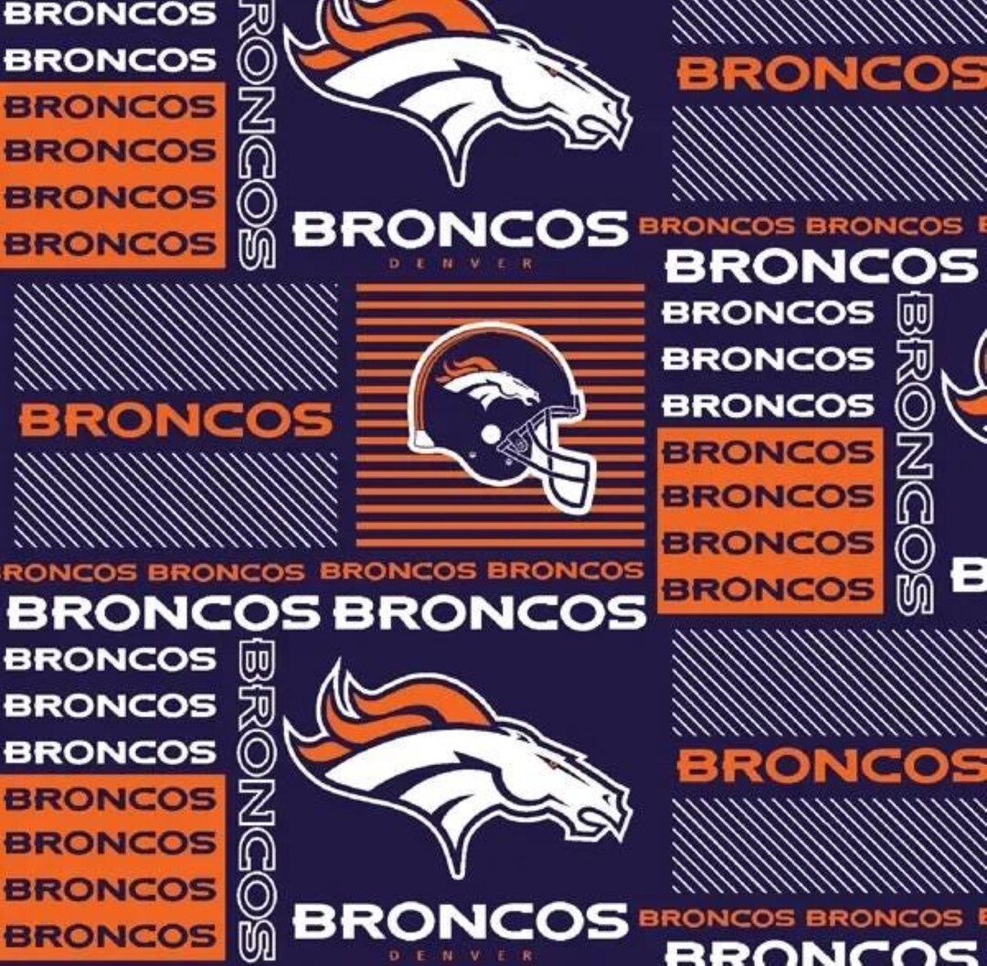 NFL Denver Broncos Fabric / Licensed NFL Cotton Fabric From Fabric ...
