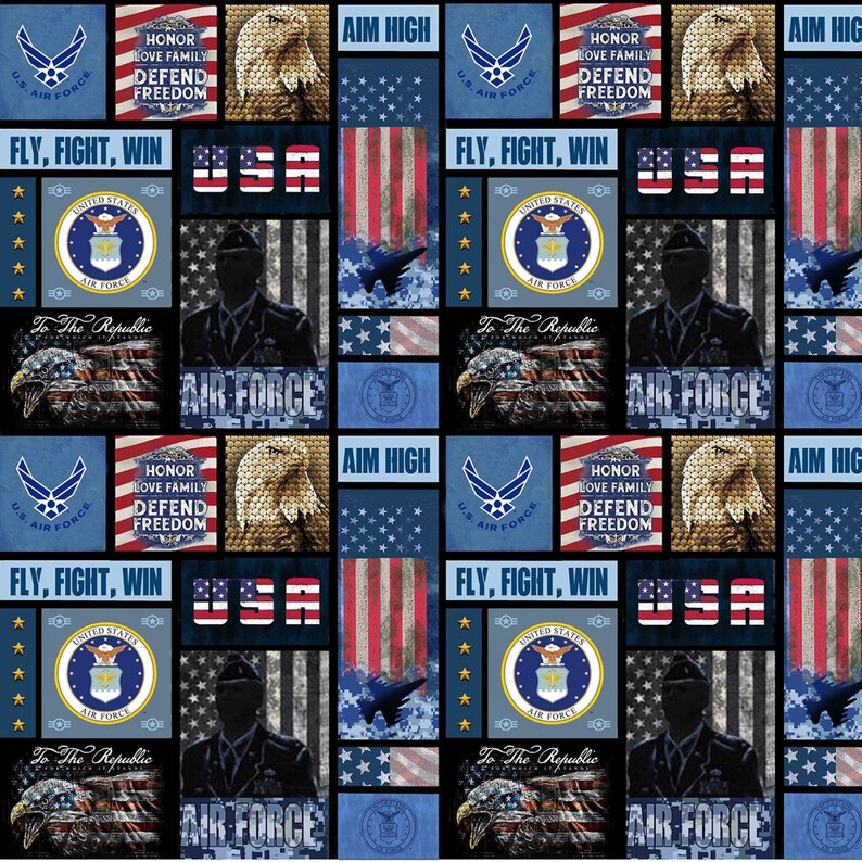 Military Fabric / Air Force Block Fabric / Sykel Military Quilt Fabric ...