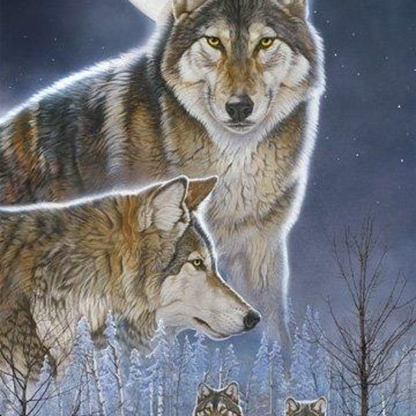 Wolf Fabric Panel - Etsy