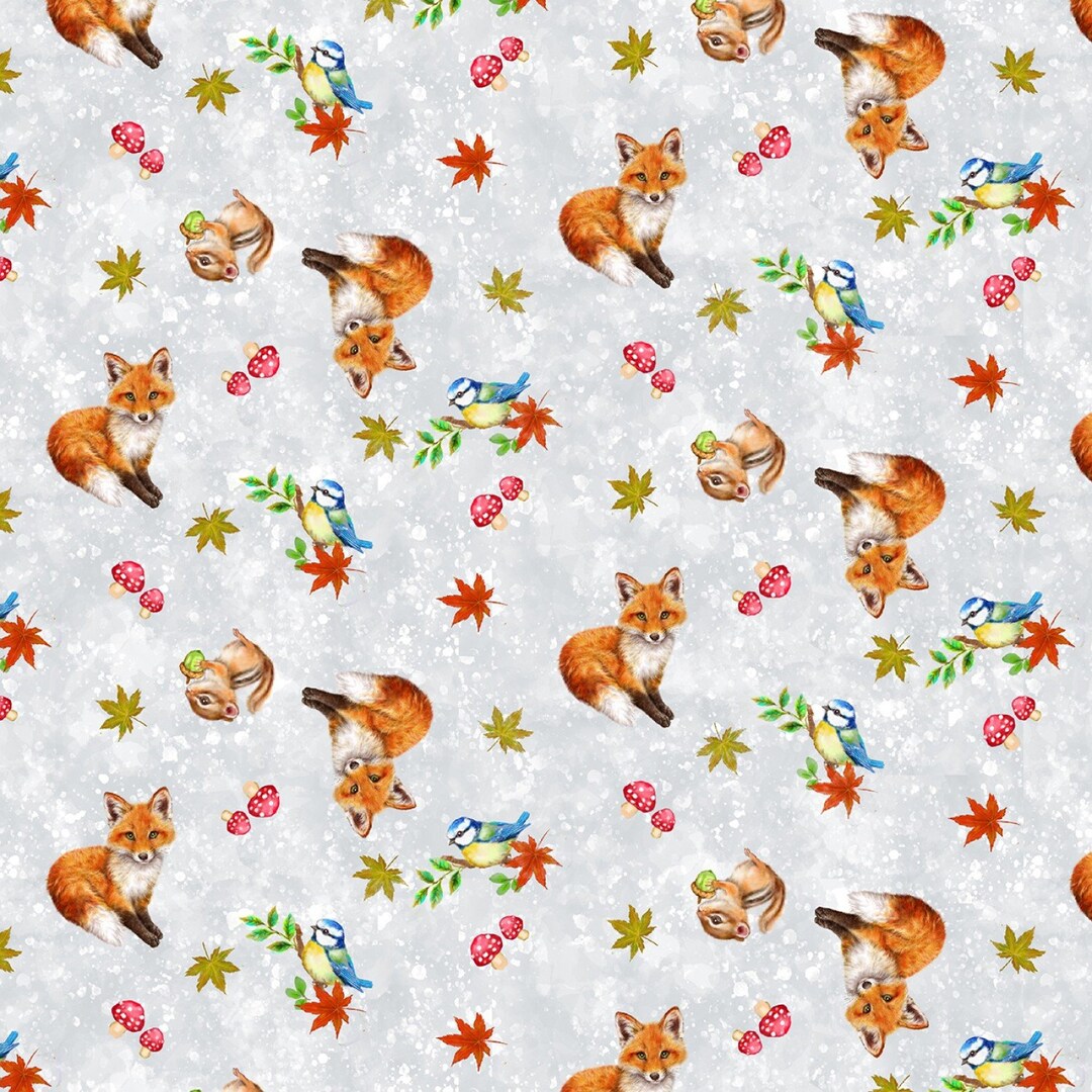 Auburn Fox Small Critter Toss Fabric by Studio-e Fabrics Wildlife ...