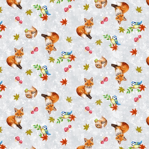 Fox Print Fabric - Etsy