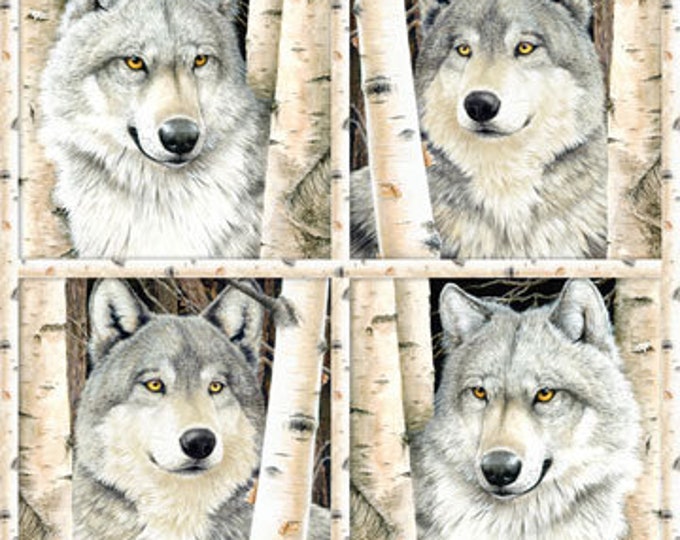 Gray Wolf 24" Panel / Wolfpack Panel Fabric Panel / Gray Wolf ...