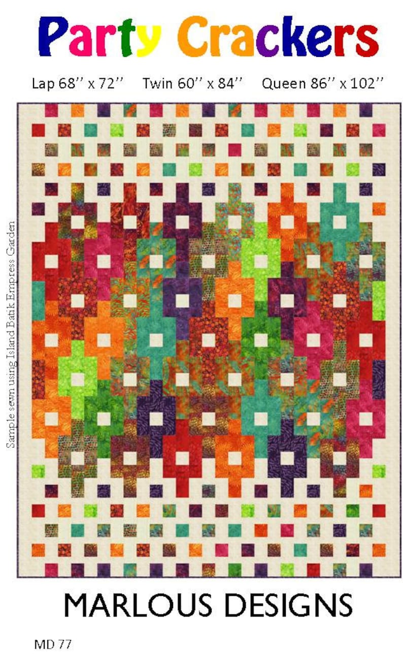 Party Crackers Quilt Pattern - Marlous Designs Md77 Quilt Pattern in ...