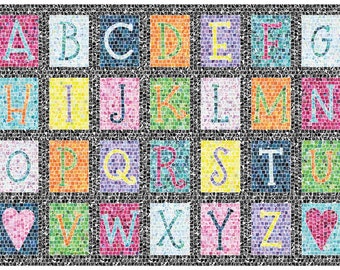 Fun Alphabet Fabric Panel 42 - Etsy