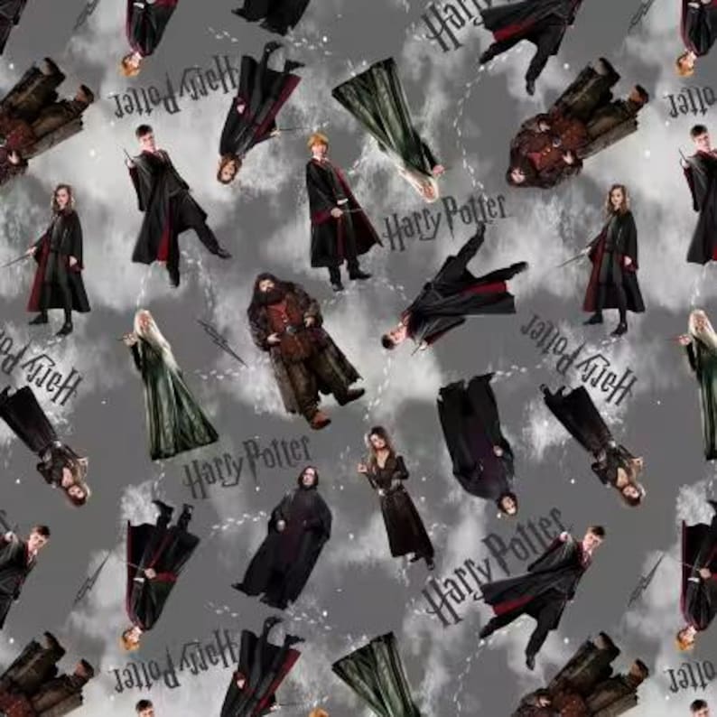 Harry Potter Characters on Gray Fabric by the Yard From Benartex ...