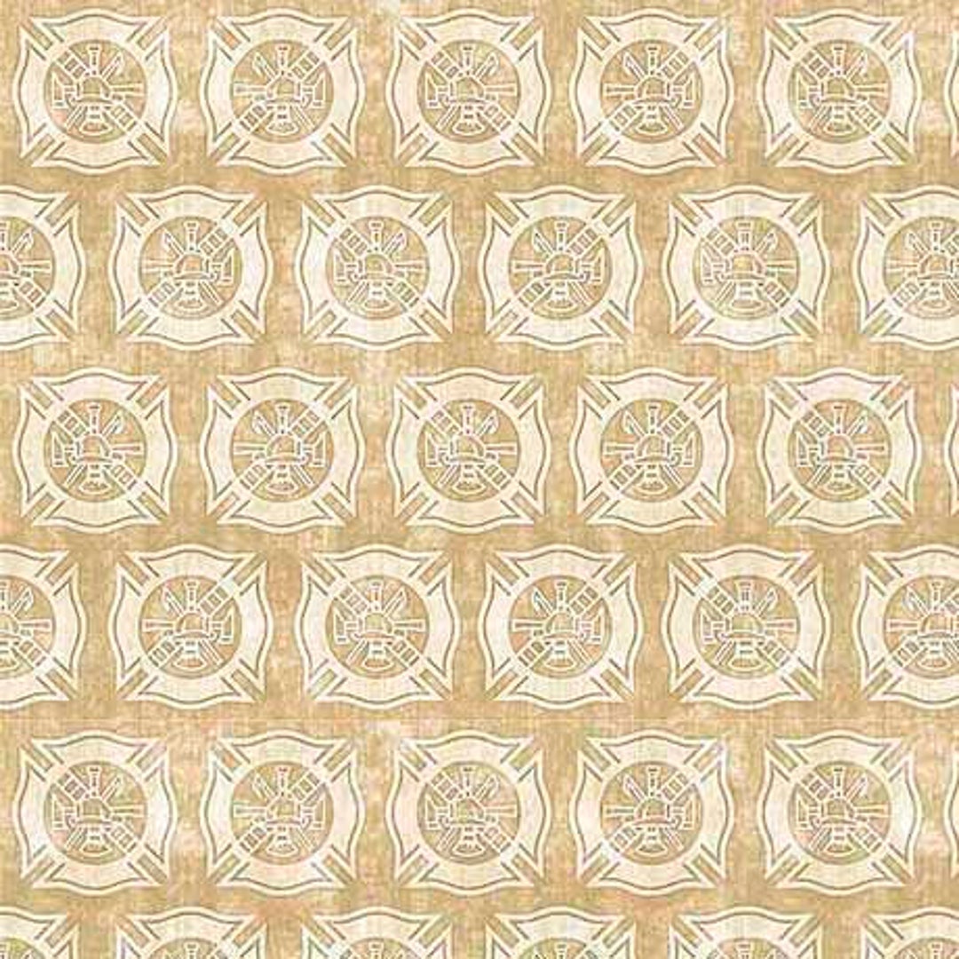 Fire Shields Fabric / 5 Alarm / Firemen Fabric Fabric by Quilting ...