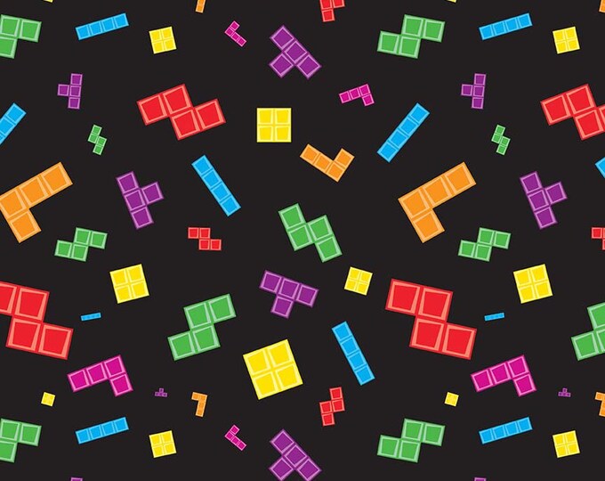 Tetris Fabric, Riley Blake Tetris Black / C6780 Tetris by the Yard ...