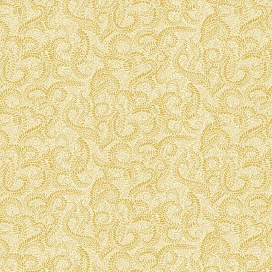 Yellow Napa Swirl Floral Scroll Fabric / Accent on Sunflowers - Etsy