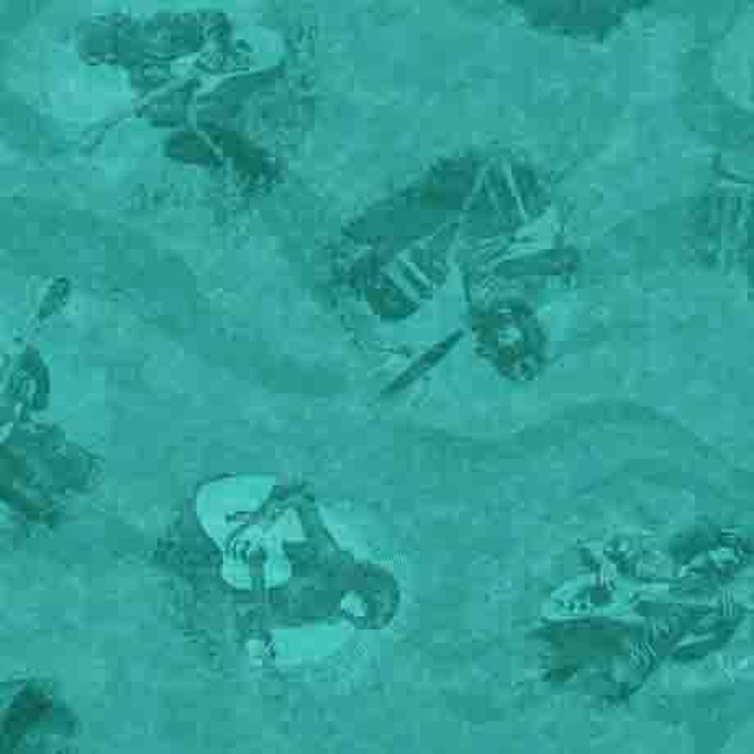 Guitar Fabric / Rock Star Tonal on Turquoise Rock N Roll Fantasy by QT ...