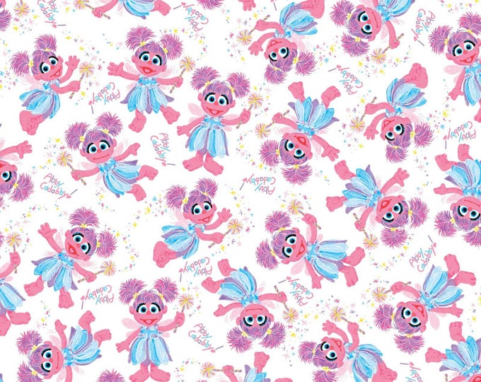 Sesame Street Fabric / Sesame Street Abby Cadabby on White by QT ...