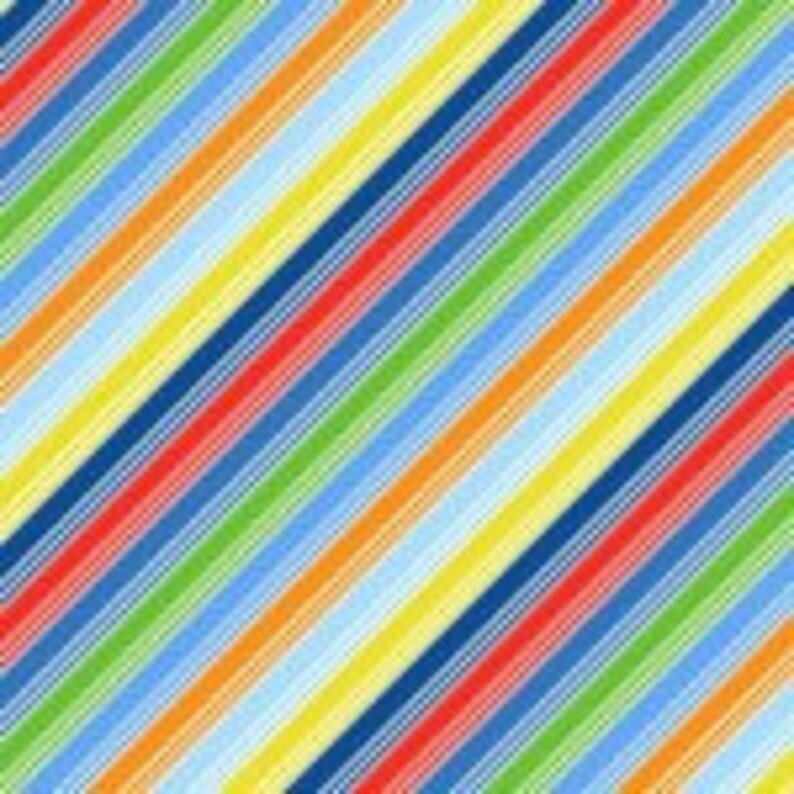 Things That Go Diagonal Multi Colored Stripes Fabric / Things - Etsy