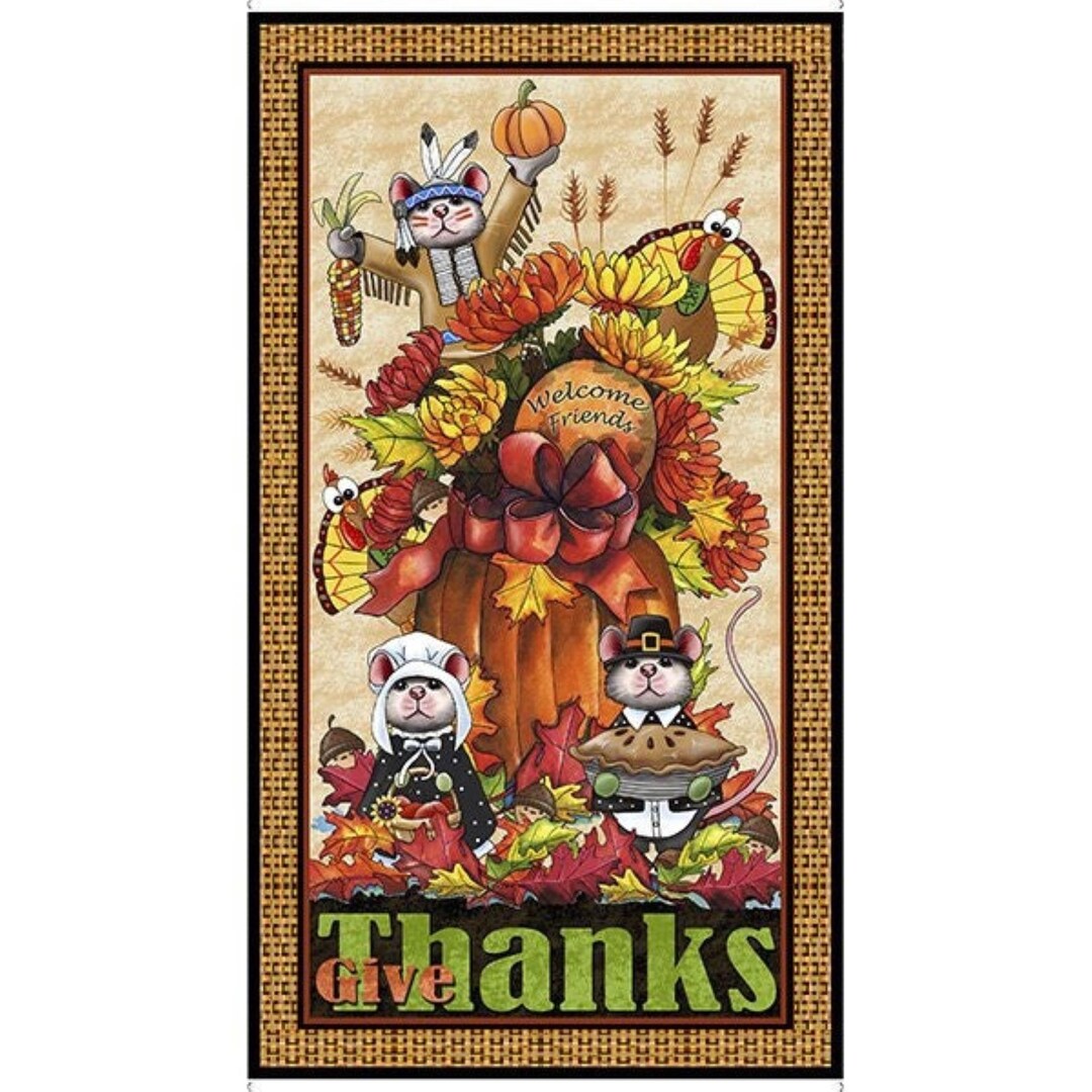 A Pilgrim's Autumn 24" Panel by Quilting Treasures Autumn Thanksgiving ...