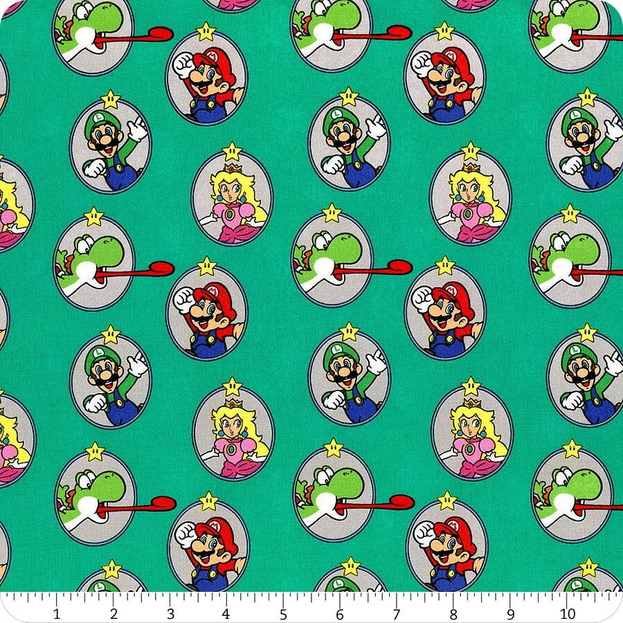 Nintendo Super Mario Badge Fabric / Arcade Fabric / Super | Etsy