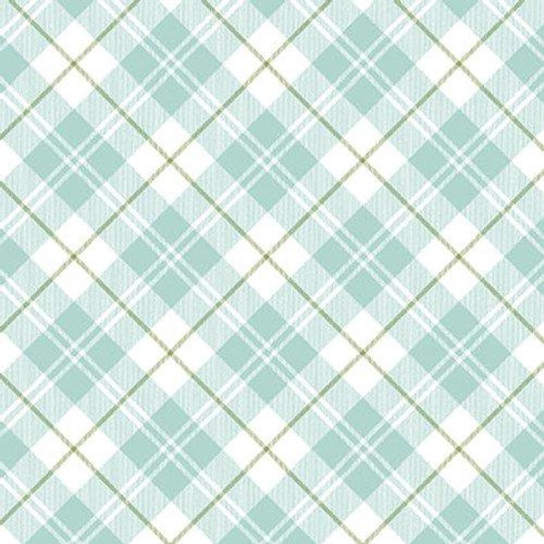Powder Blue Diagonal Plaid Blender Coordinate Fabric, Young of the Year ...