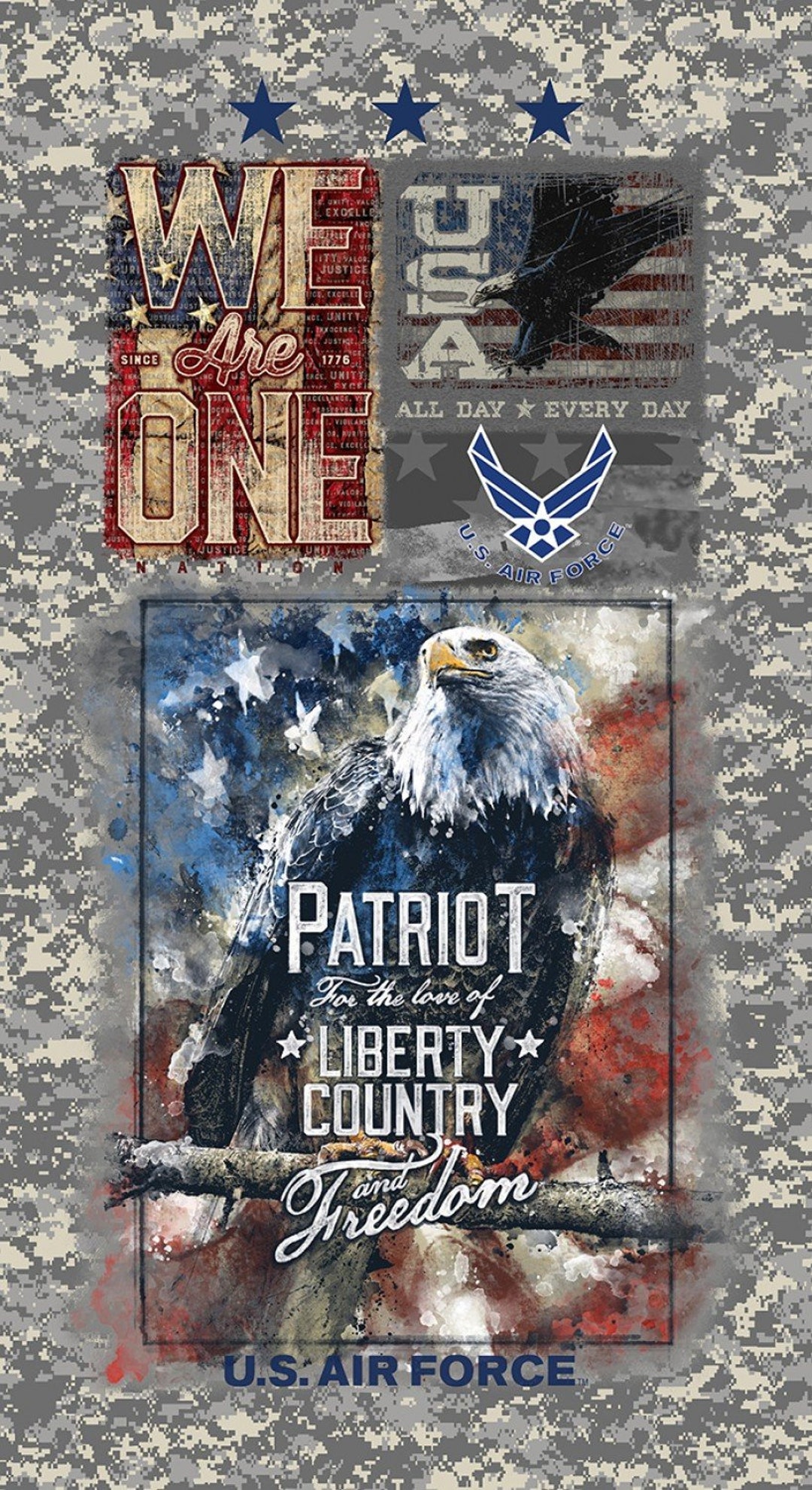 Air Force Quilt Fabric Panel / First Responders Military, Police & Fire ...