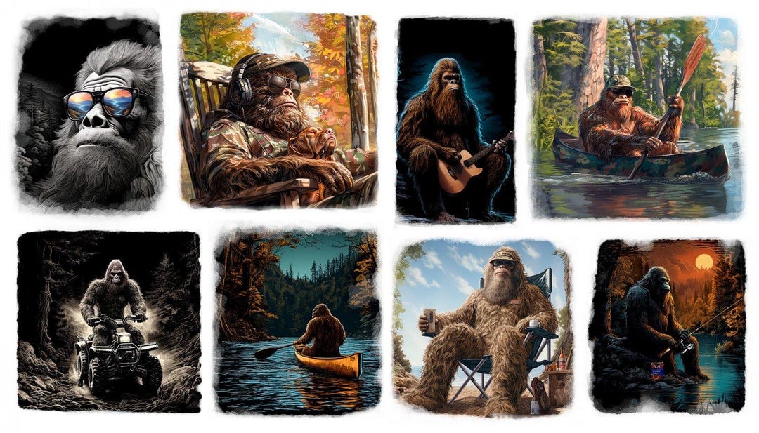 Bigfoot Fabric Panel, Bigfoot Picture Block 12x43" I Believe in Bigfoot ...