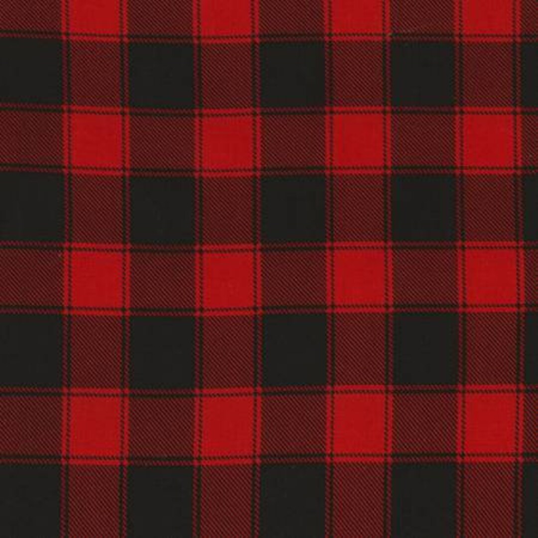 Buffalo Check Black & Red Check Fabric by the Yard / Winter and ...