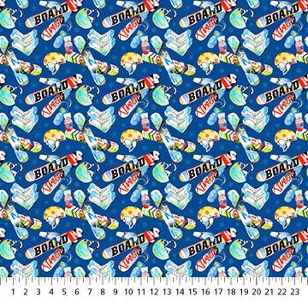 Snowboards Fabric / Snowboards and Gear on Blue Winter Sports by ...