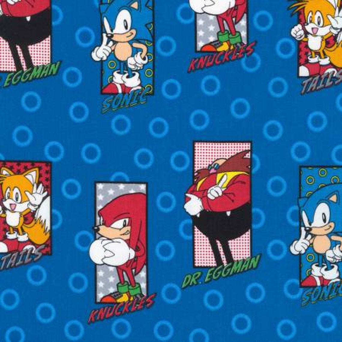 Sonic the Hedgehog by Sega Fabric / Arcade Fabric / Sonic the - Etsy